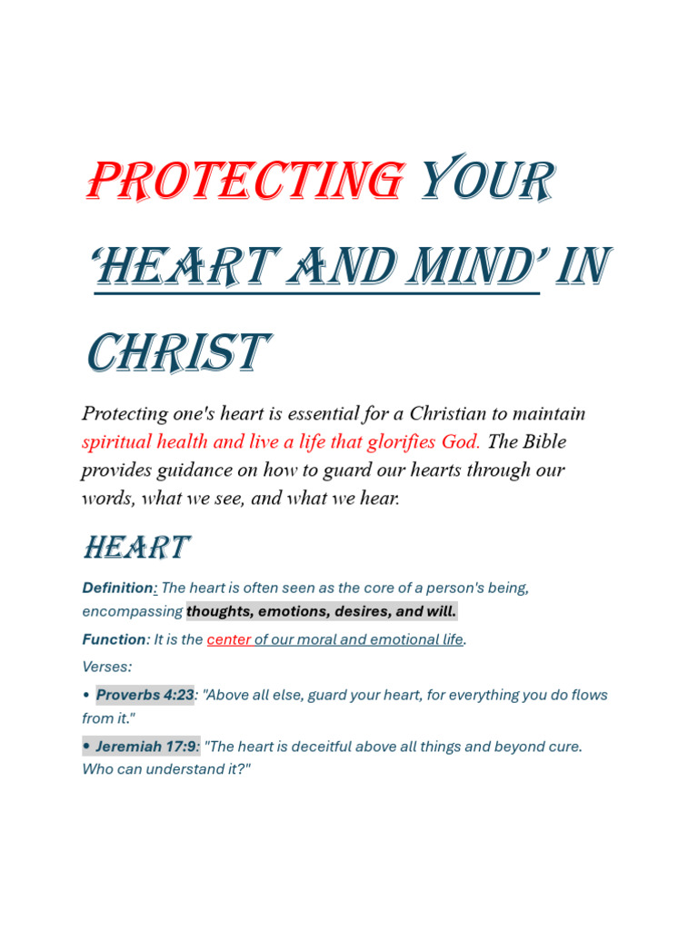 Guard Your Heart in Christ Jesus | PDF | Soul | Wisdom