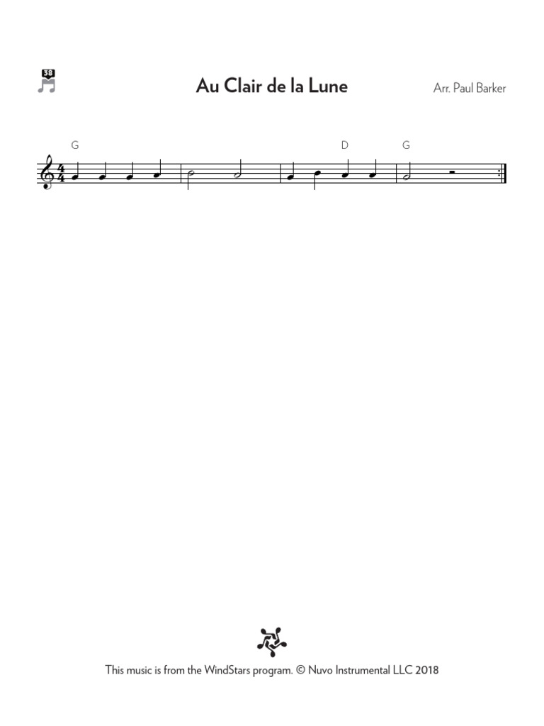 38 - Au Clair de La Lune | PDF