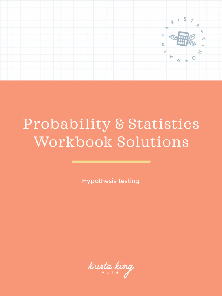 Workbook - Hypothesis Testing - Solutions | PDF | Type I And Type Ii ...
