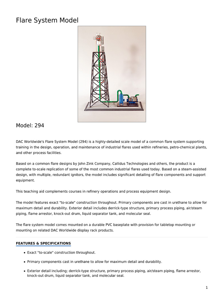 Flare System Model _ Refinery Operation Training Aid | PDF