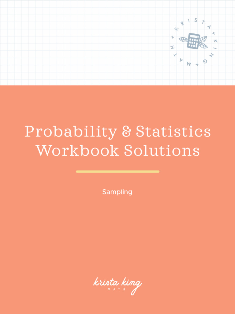 Workbook Sampling Solutions | PDF | Sampling (Statistics) | Standard ...