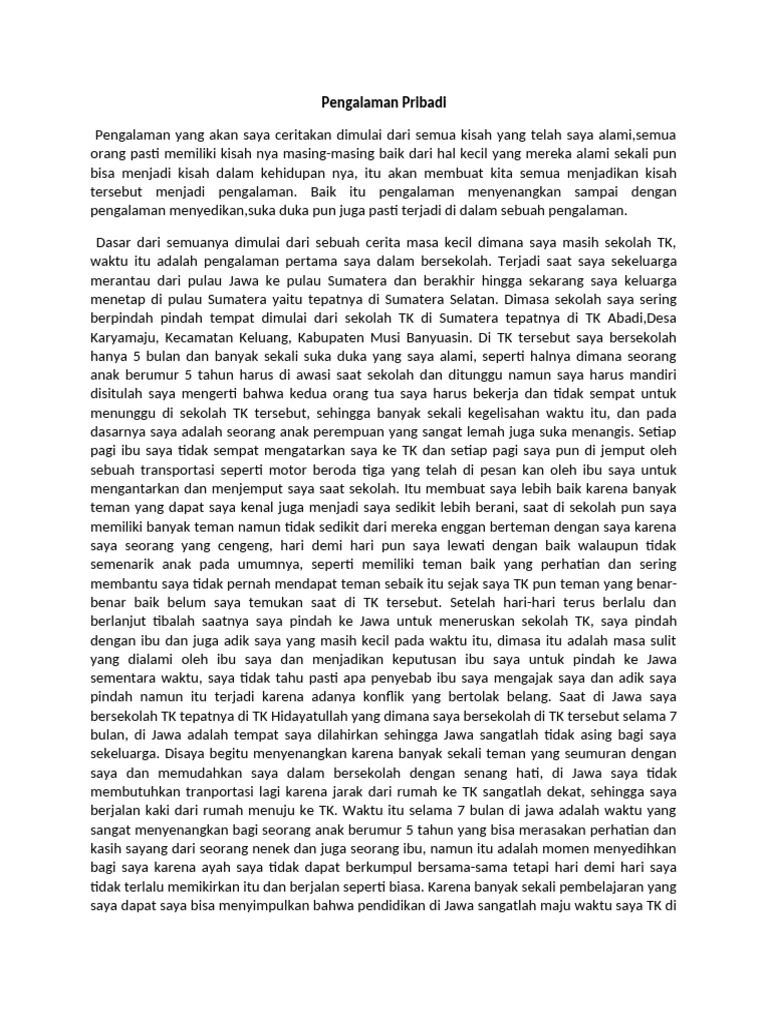 Pengalaman Bersekolah di SMP | PDF