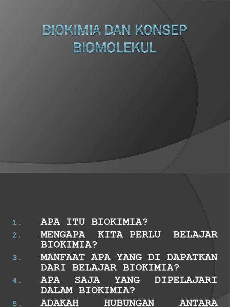 Biokima, Sejarah Dan Konsep Biomolekul | PDF