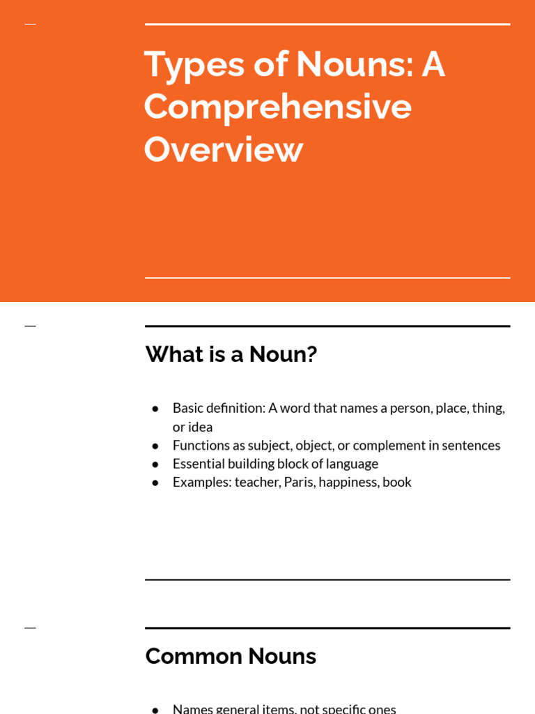 Types of Nouns Explained: A Guide | PDF