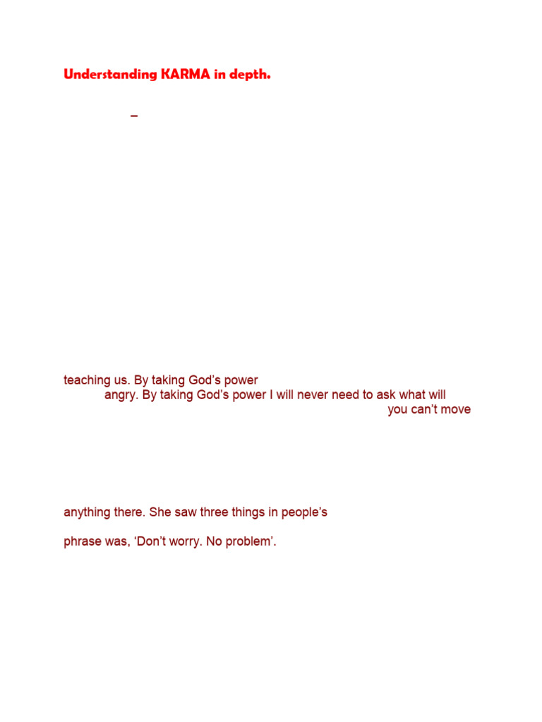 Understanding KARMA in depth | PDF | Karma | Soul