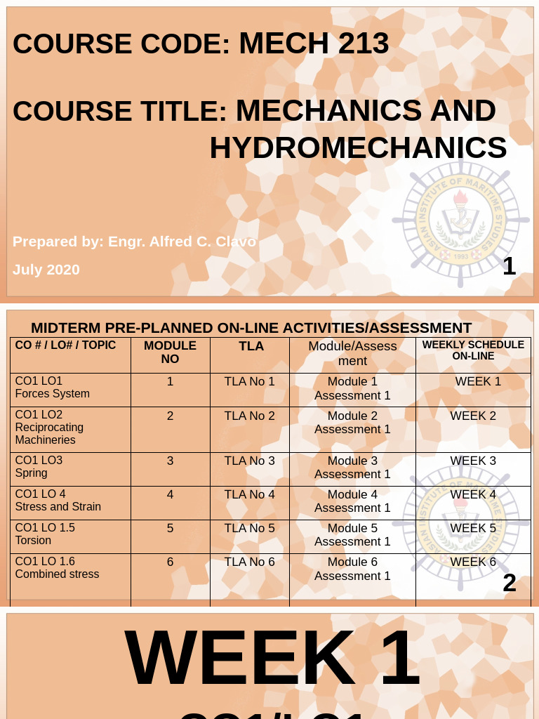 Mech MODULE 1 PPP | PDF | Trigonometry | Force