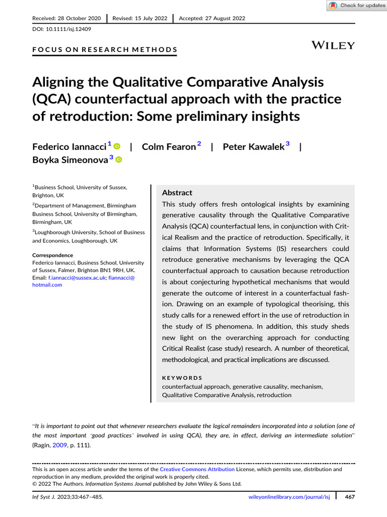 .2022-Information Systems Journal-Iannacci - Aligning The Qualitative ...