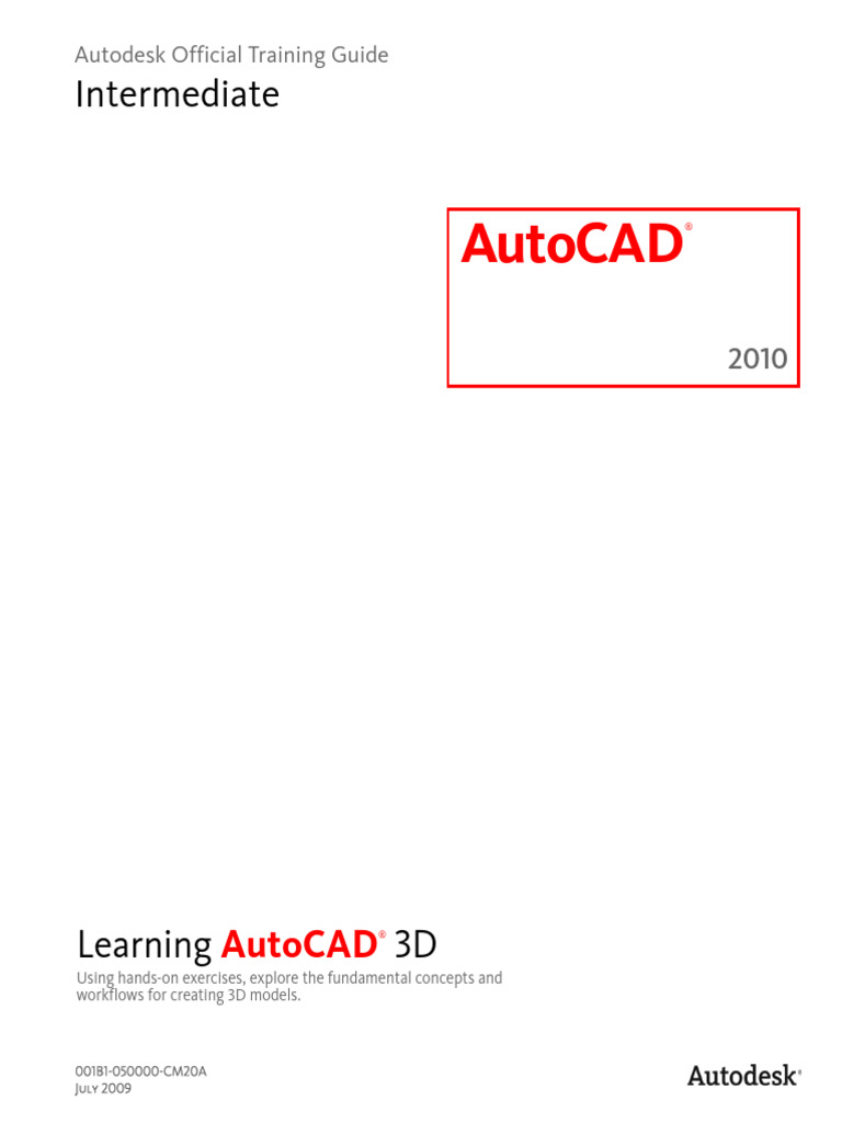 AutoCAD 2010 Learning AutoCAD 3D-TOC | PDF | 3 D Computer Graphics | Auto Cad