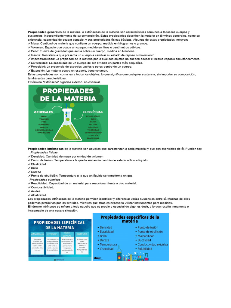 Propiedades de la Materia: Intrínsecas y Extrínsecas | PDF