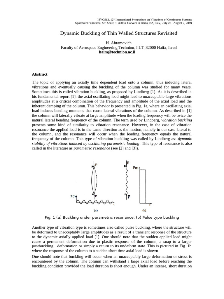 Dynamic Buckling of Thin Structures | PDF | Buckling | Resonance