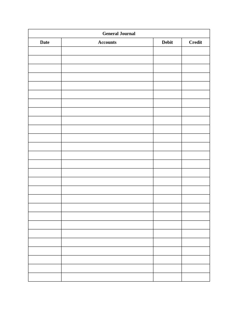 General Journal Template | PDF
