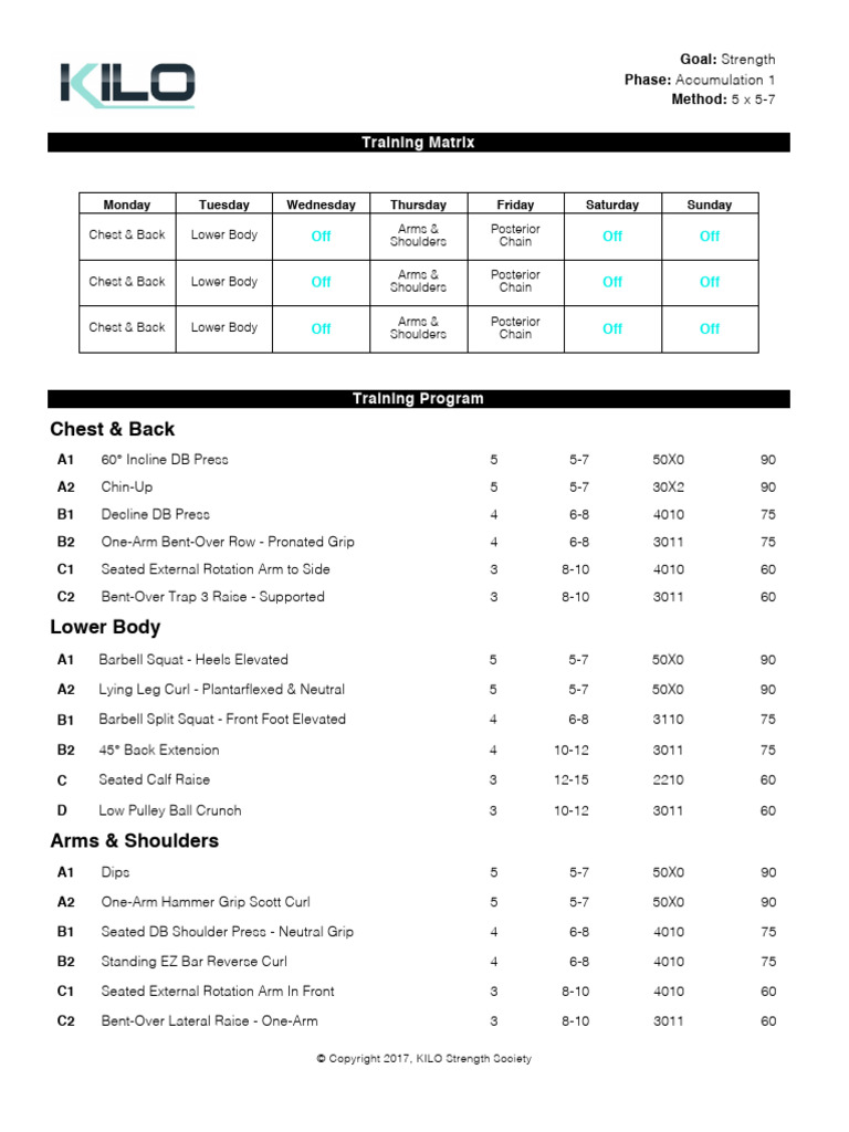 Kilo Strength Society - Strength1 | PDF | Anatomical Terms Of Motion ...