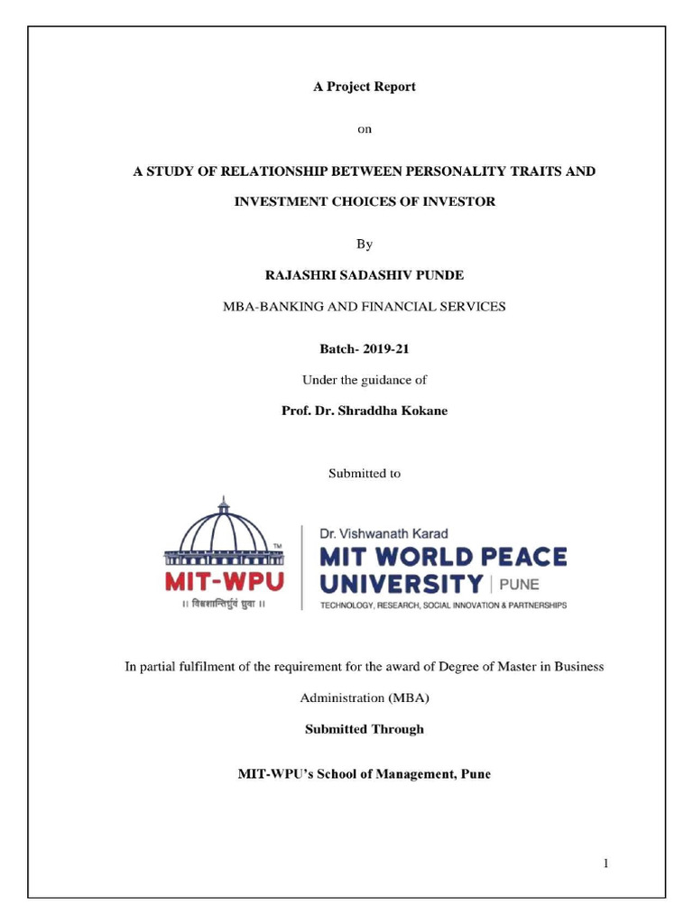 Mba Finance Project | PDF