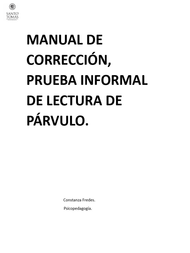 Prueba de Lectura para Párvulos | PDF | Sílaba