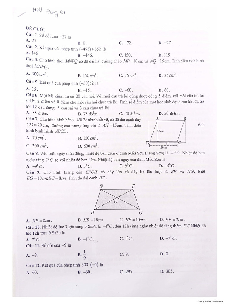lớp 6 ôn tập - CTST | PDF