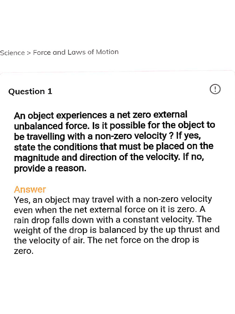 Physics - Force and Laws of Motion | PDF
