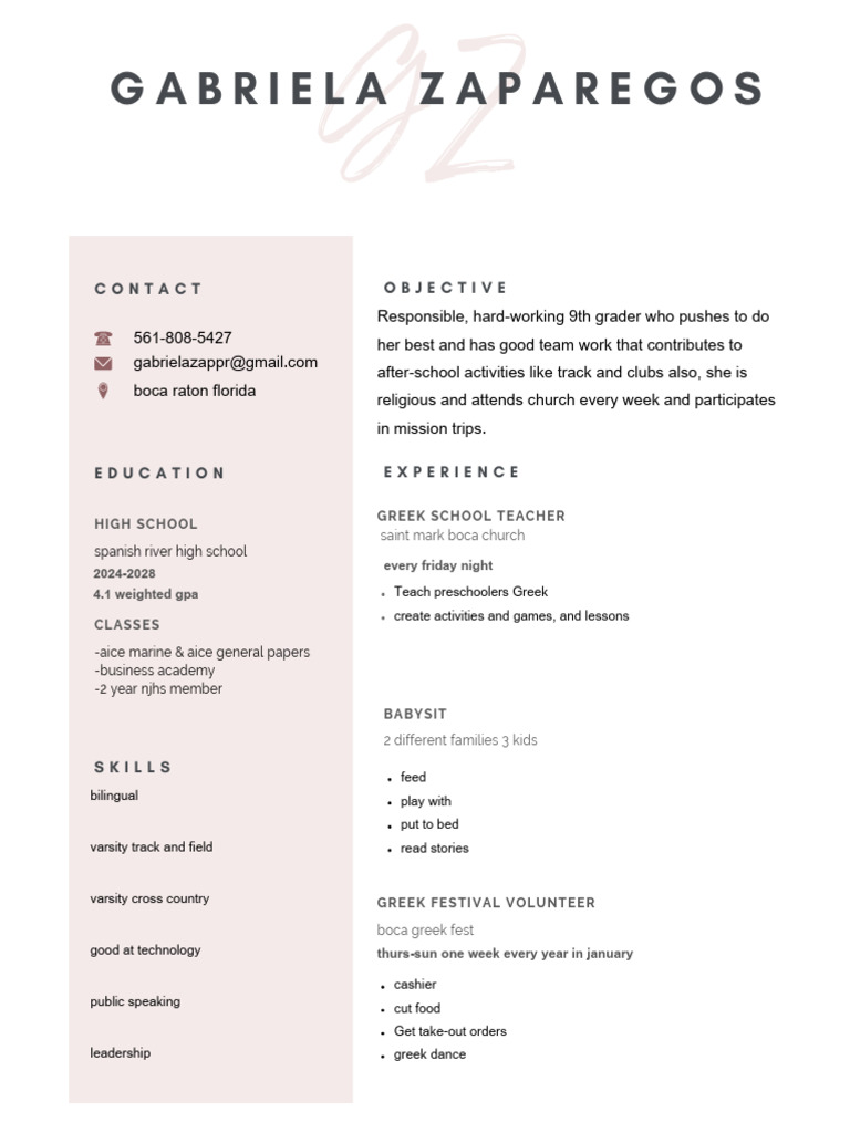 Gabriela Resume | PDF