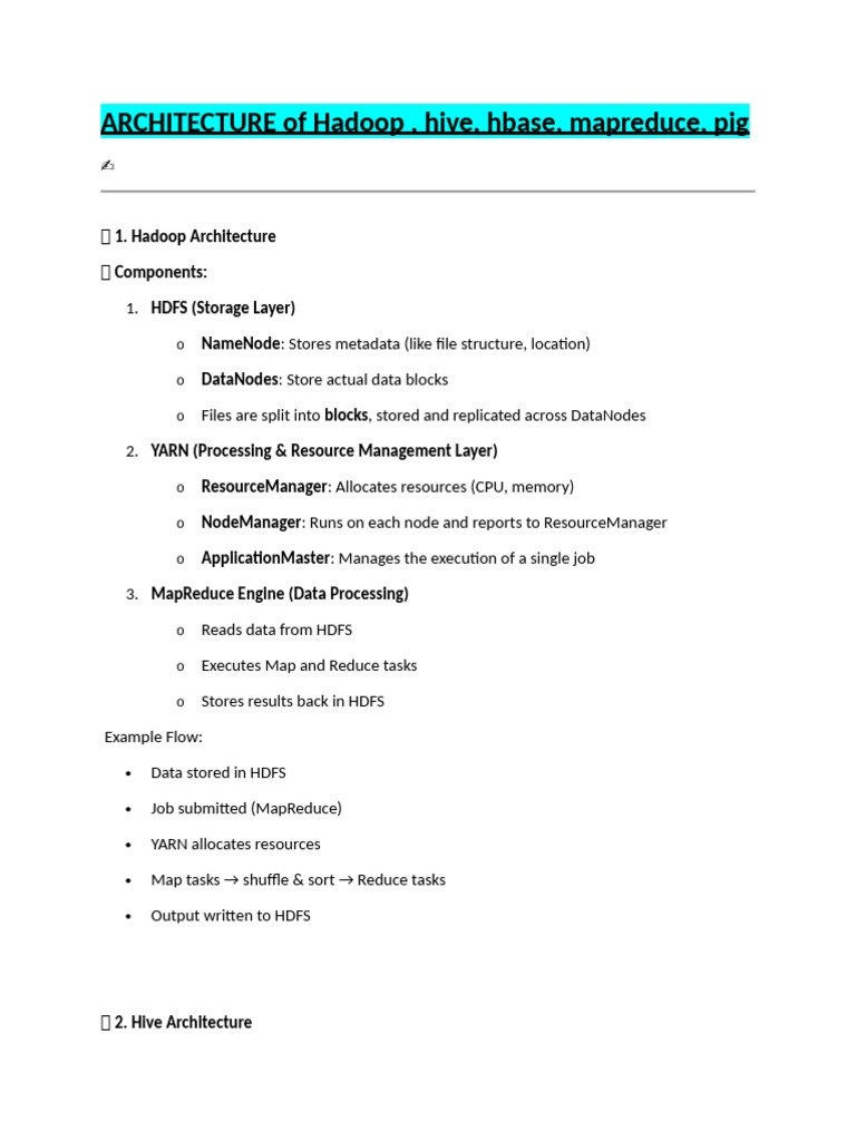 Architecture of Whole Syllabus Tools in Big Data | PDF | Apache Hadoop | Map Reduce