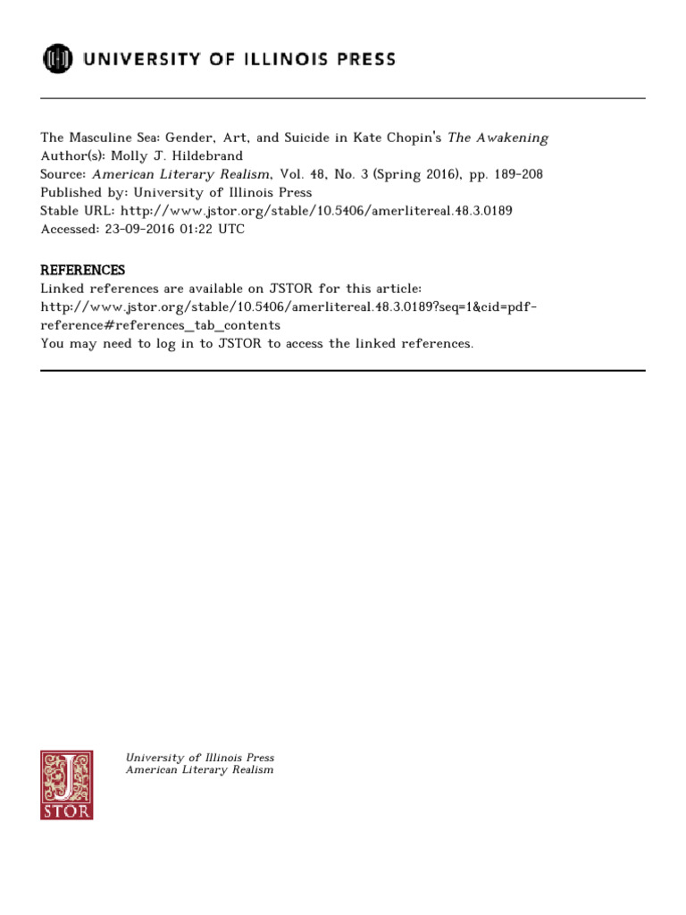 Gender Art and Suicide in The Awakening | PDF | The Awakening (Chopin ...