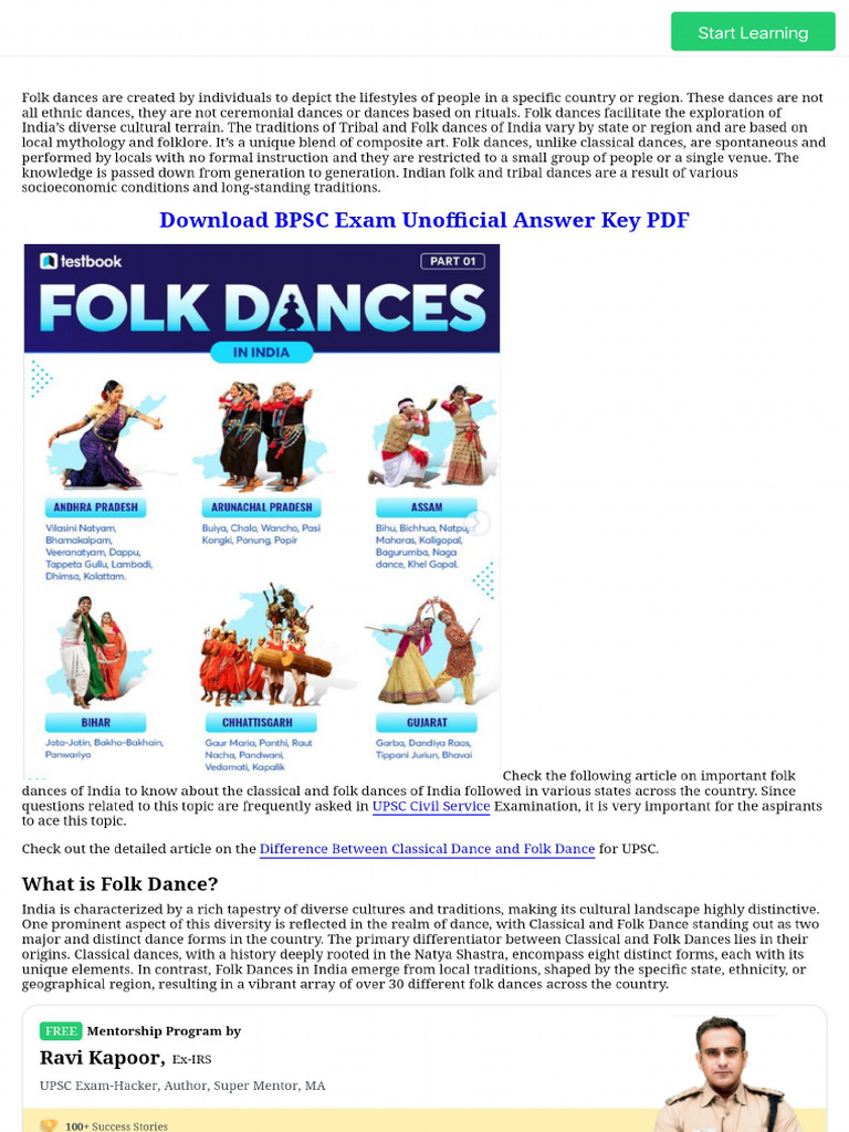List of Major Folk Dances of India (State-Wise) - Dance Form of India ...