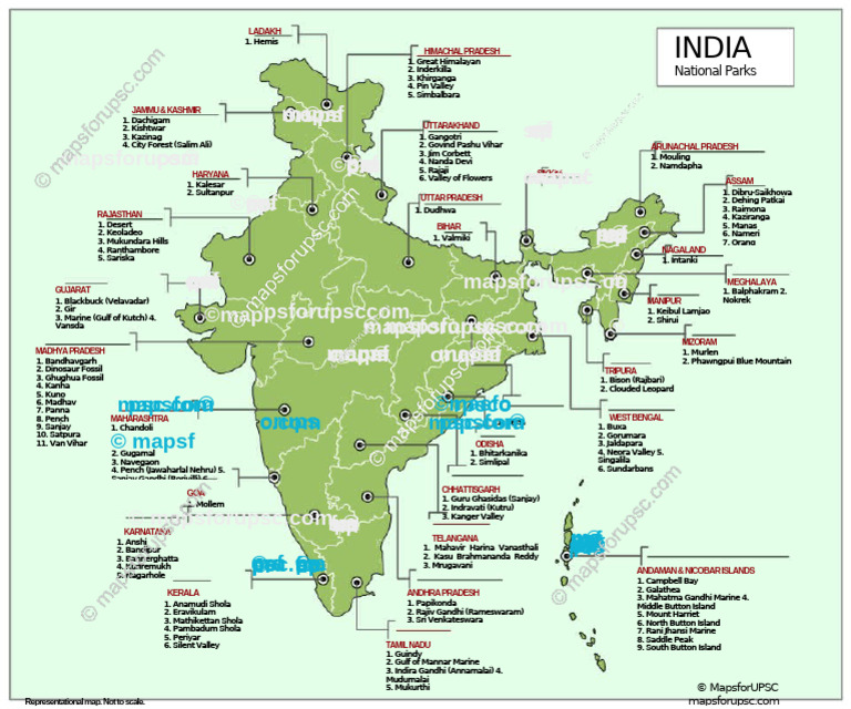 National-Parks-in-India-Map (2) | PDF | Politics Of India | South Asia