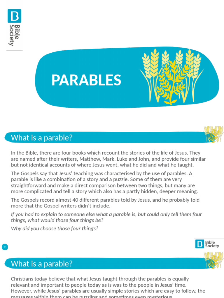 Parables - CEV Powerpoint Version | PDF | Parable | Parables Of Jesus