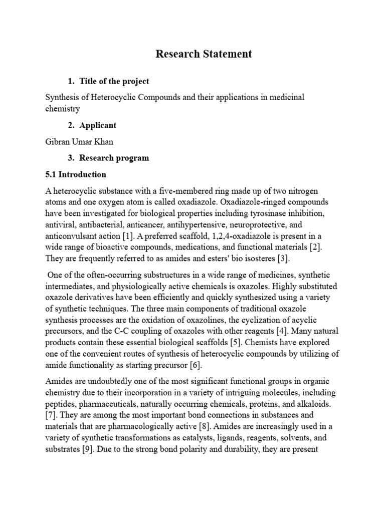 Research Statement For Oregon State University | PDF | Organic ...