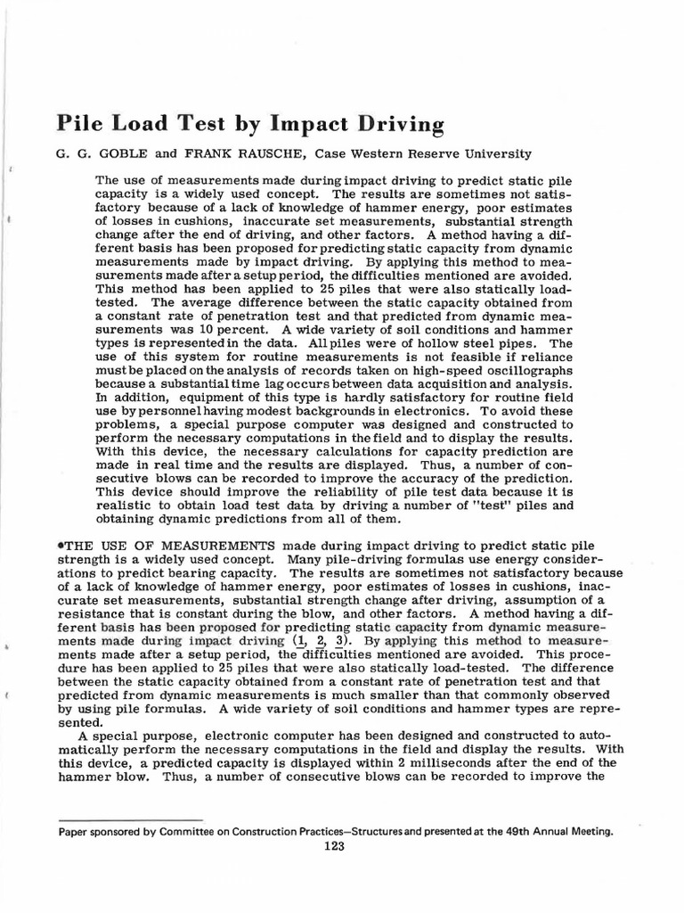 1970-Pile... - G.G.Goble Et Al. | PDF | Deep Foundation | Force