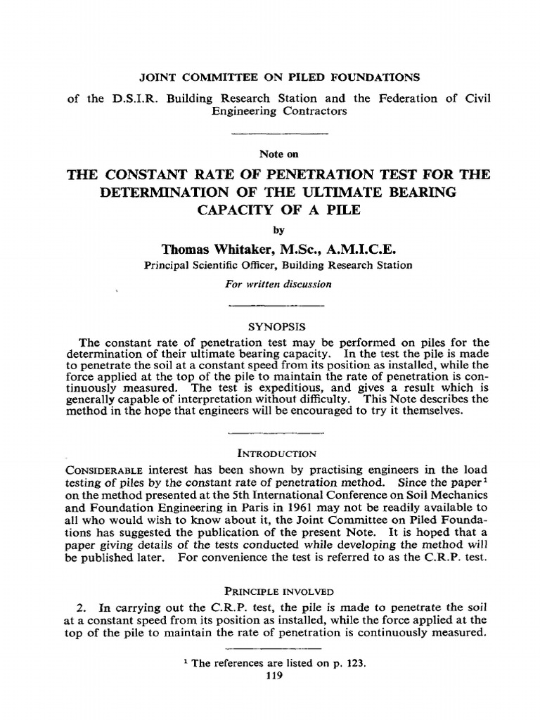 1963 - Pile - T Whitaker, Etal | PDF | Deep Foundation | Force