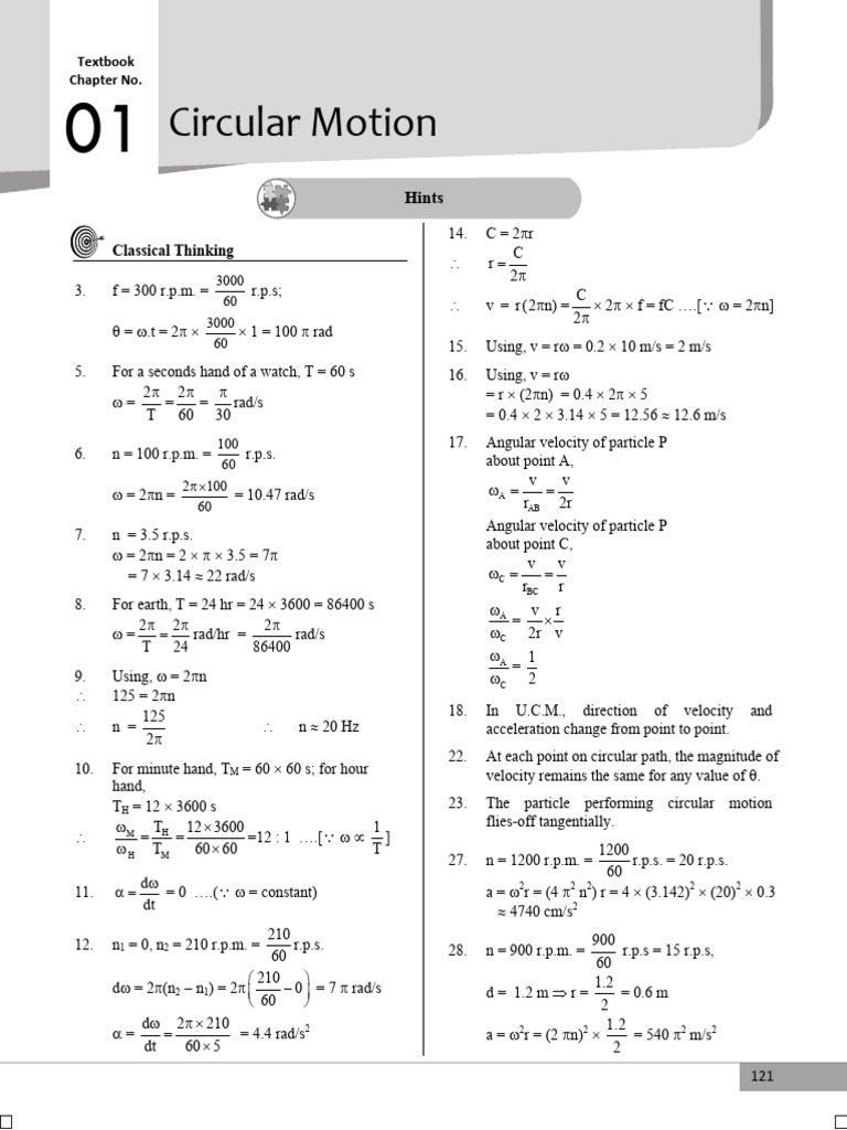 Circular Motion Formula Sheet | PDF | Acceleration | Rotation