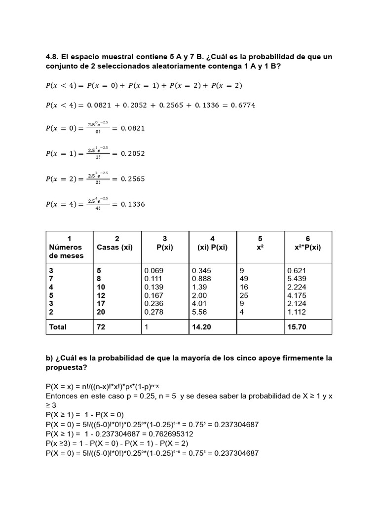 Ejercicio de Probabilidad | PDF