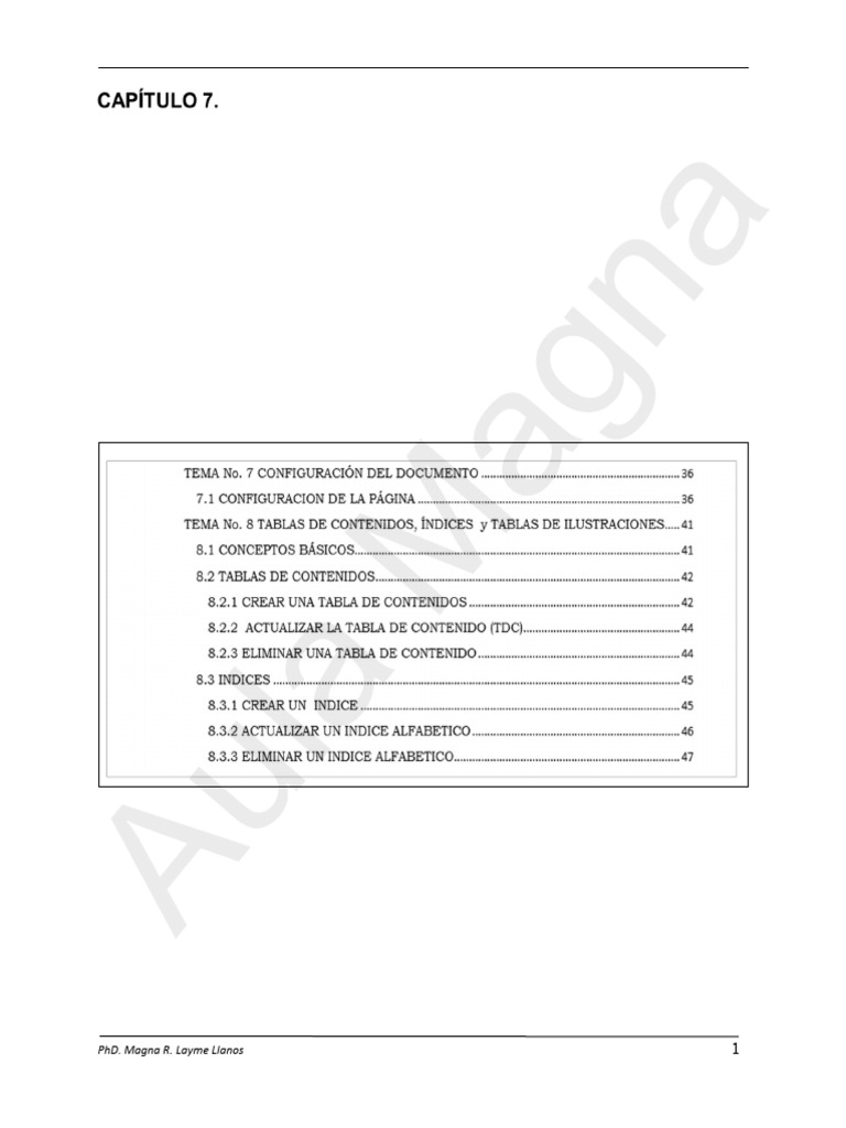 Cap. 7 Tablas de Contenidos e Índices (I) - Virtual | PDF | Hipervínculo | Software