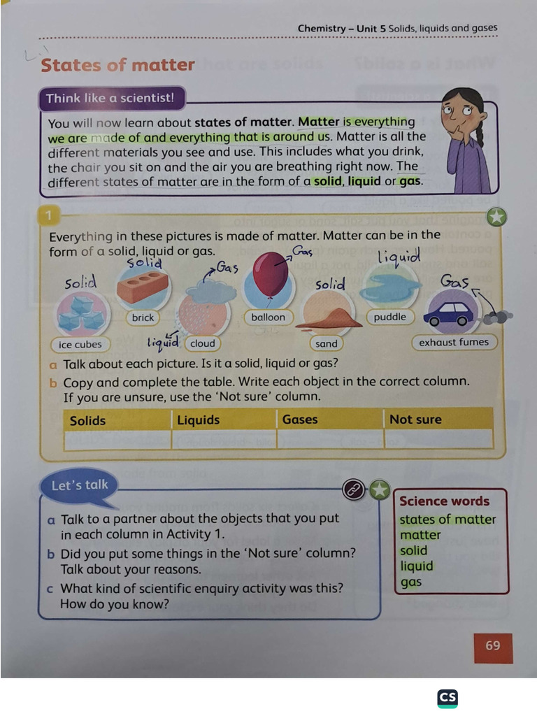 Grade 2 Science First Month Exam Book Pages Answer Key | PDF