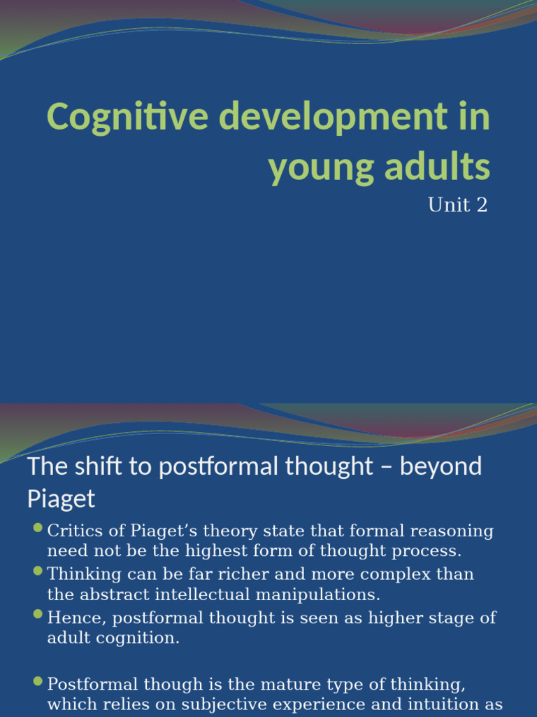 Cognitive Dev in Adulthood | PDF | Thought | Behavioural Sciences