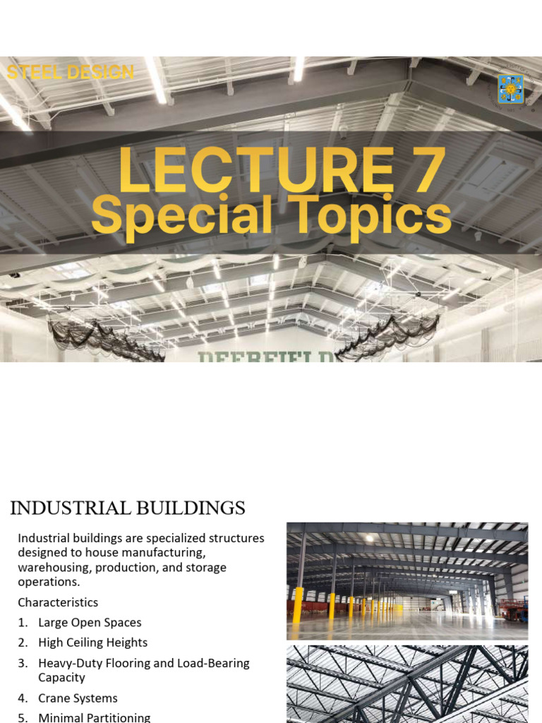 CES2 LEC 7 Industrial Buildings | PDF | Roof | Concrete
