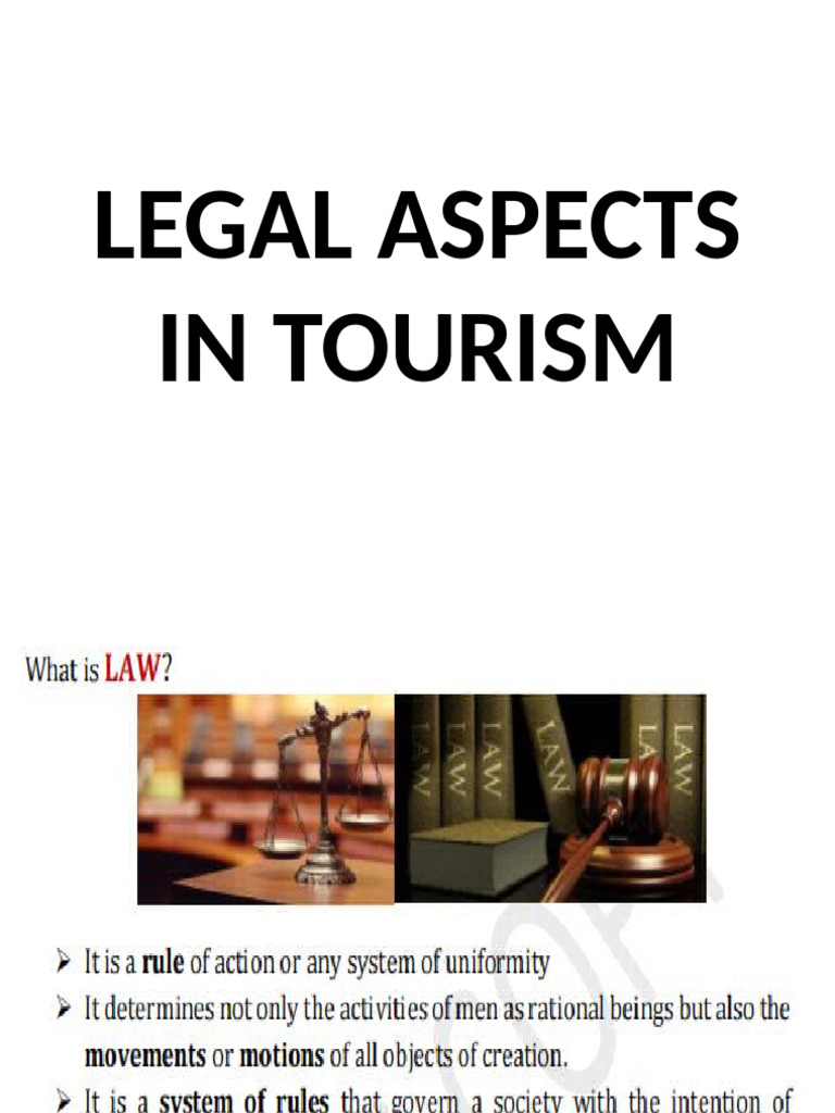 Legal Aspects in Tourism | PDF