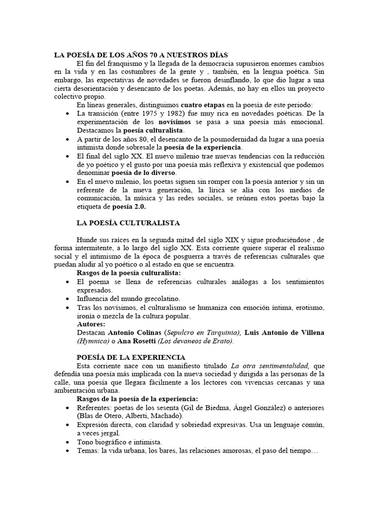 4.-LA POESÍA DE LOS AÑOS 70A NUESTROS DÍAS ...