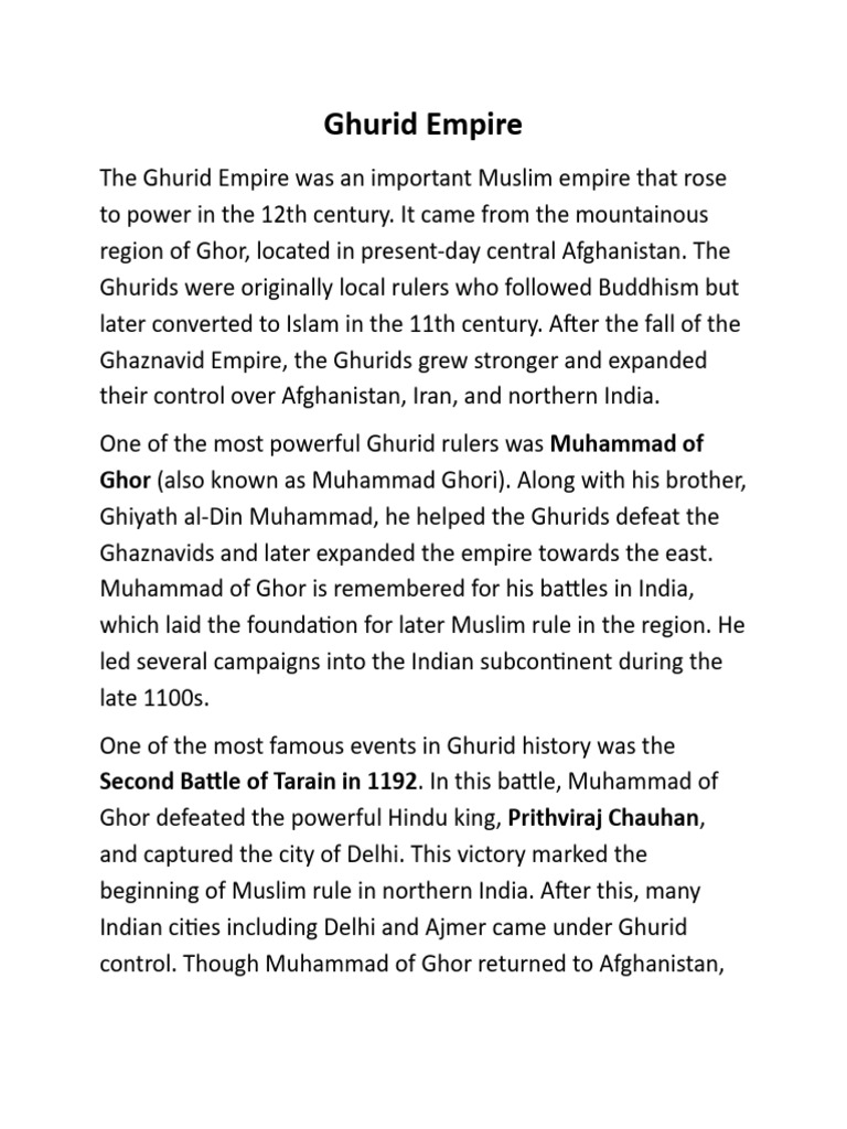 Ghurid Empire | PDF