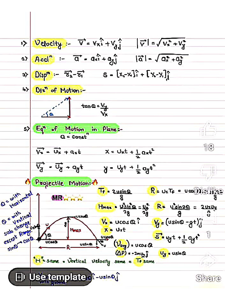 Motion in Plane | PDF