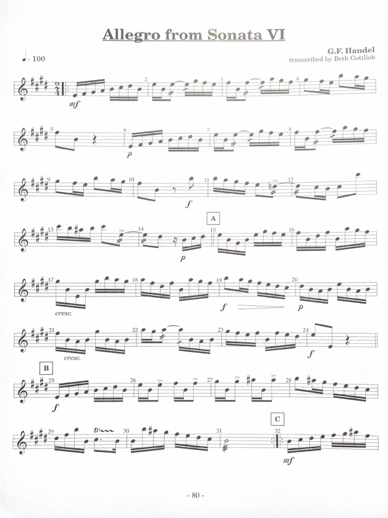 Allegro From Sonata VI | PDF
