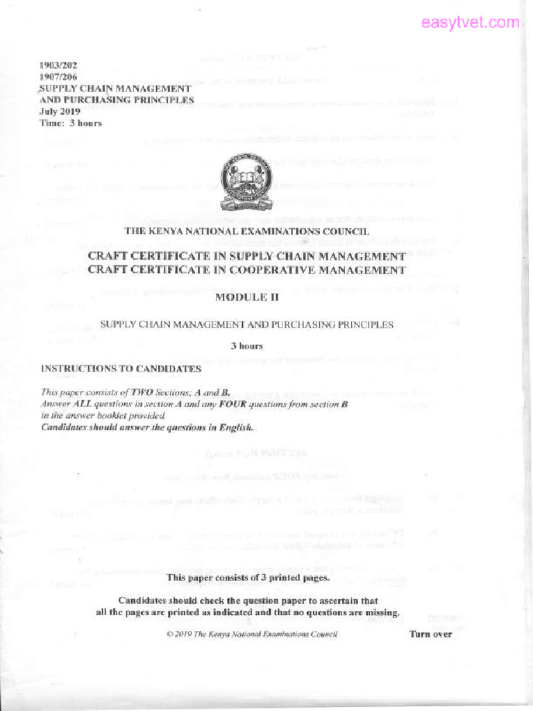 Past Paper July 2019 | PDF