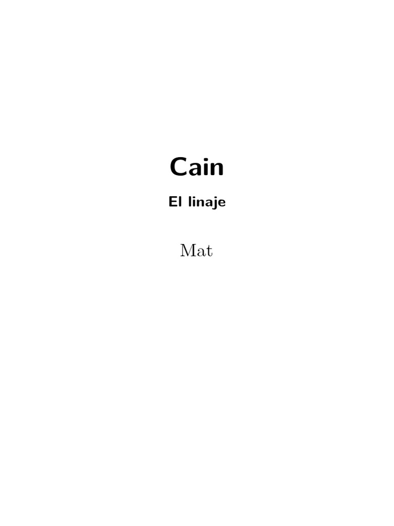 Cain | PDF