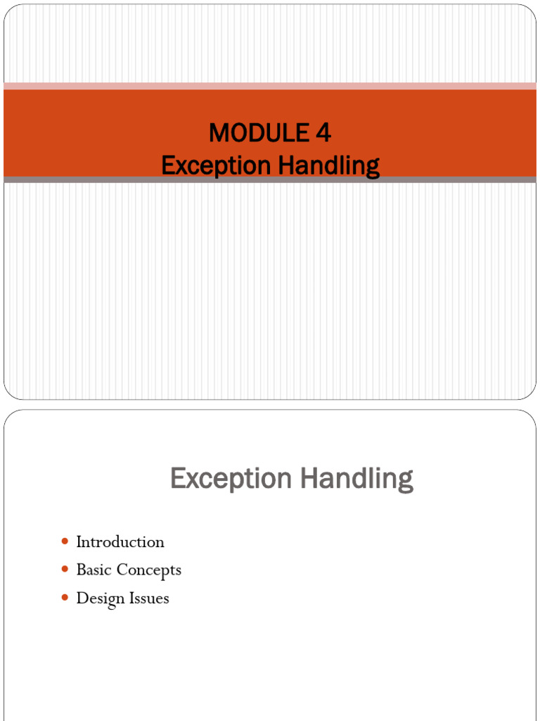 MODULE 4 (Exception Handling) | PDF | Computer Program | Programming