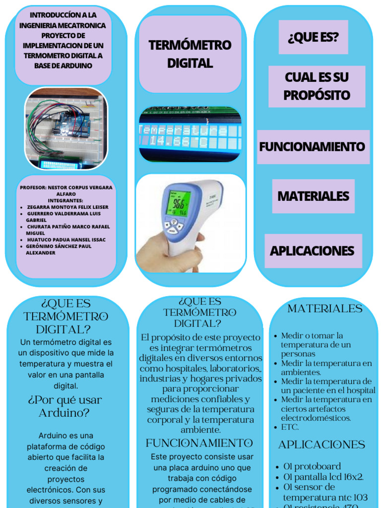 TRIPTICO TERMOMETRO DIGITAL_ GRUPO 2 | PDF | Arduino | Sensor