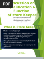 Duties of Store Keeper | PDF
