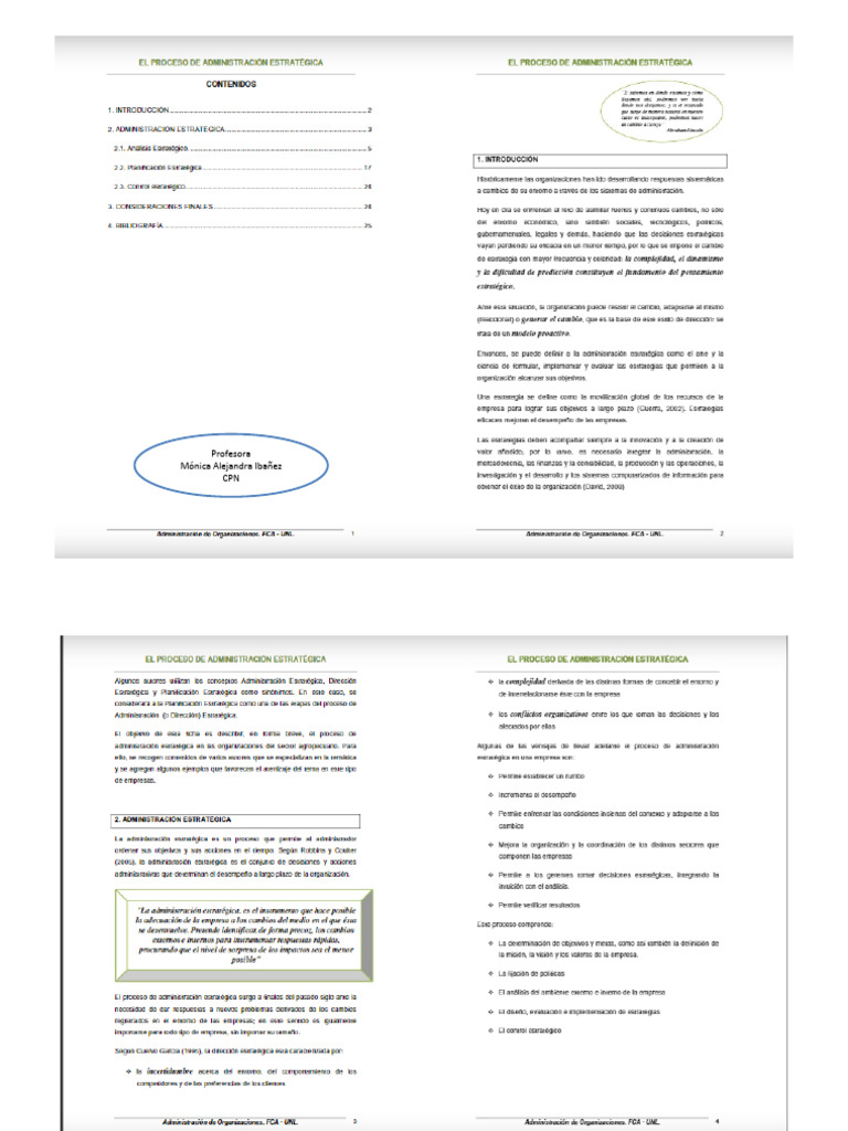 Apunte El Proceso de La Administración Estrategica | PDF
