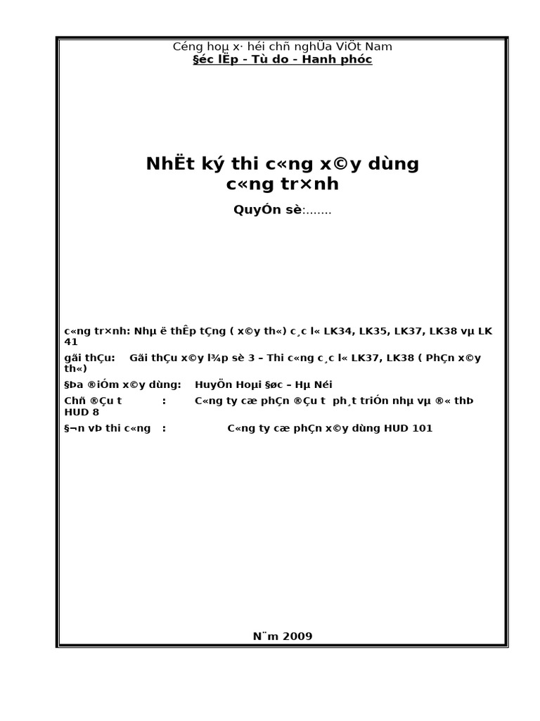 Nhët Ký Thi C NG X©Y Dùng C NG TR×NH: Quyón Sè | PDF