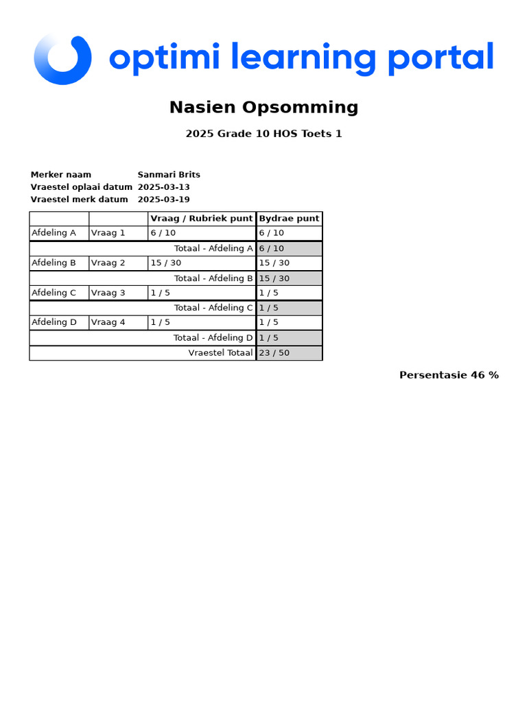 2025 10 HOS Test 1 | PDF