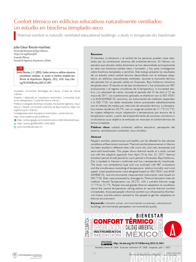 Confort Bioclimático Mexico | PDF | Herida | Temperatura