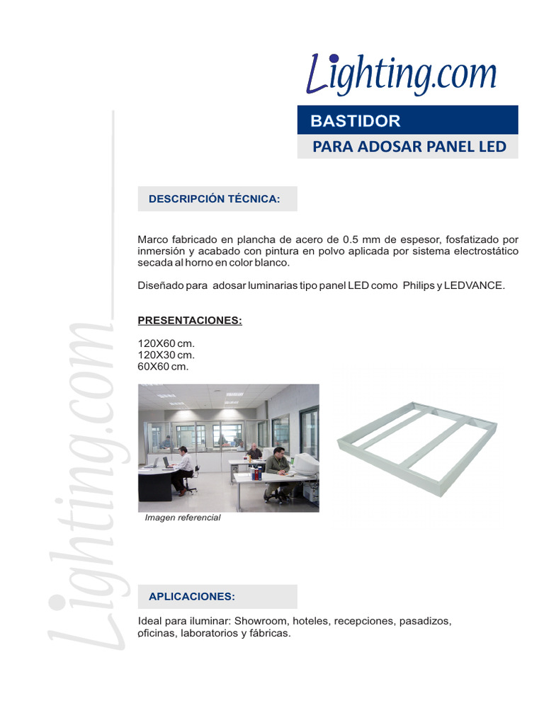Bastidor para Adosar Panel LED | PDF